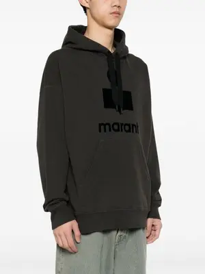 MARANT Miley Flocked-logo Hoodie - Grey