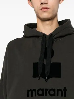 MARANT Miley Flocked-logo Hoodie - Grey