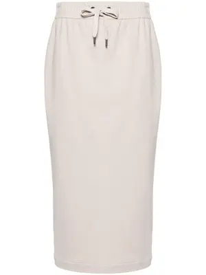 Brunello Cucinelli Stretch-cotton Jersey Midi Skirt