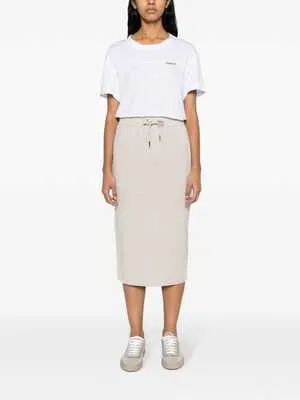 Brunello Cucinelli Stretch-cotton Jersey Midi Skirt
