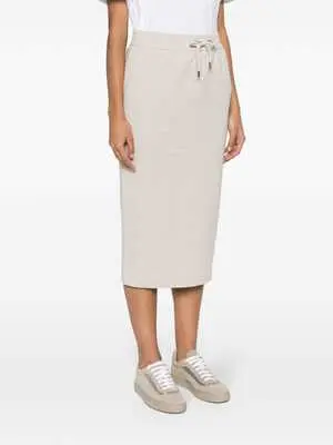 Brunello Cucinelli Stretch-cotton Jersey Midi Skirt