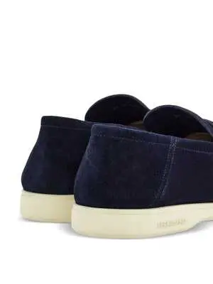 FERRAGAMO Gancini-detailed Suede Loafers - Blue