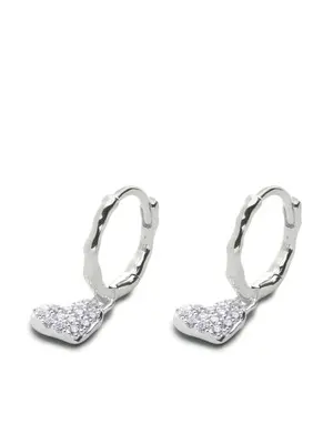 Diamond Drop Huggie Earrings