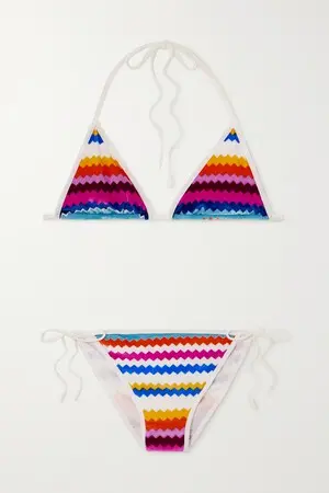 Missoni Mare Striped Stretch-velvet Triangle Bikini
