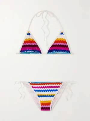 Missoni Mare Striped Stretch-velvet Triangle Bikini