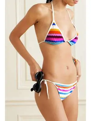Missoni Mare Striped Stretch-velvet Triangle Bikini