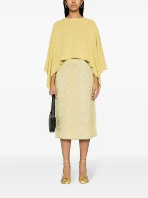 Fabiana Filippi Straight Tweed Midi Skirt - Yellow