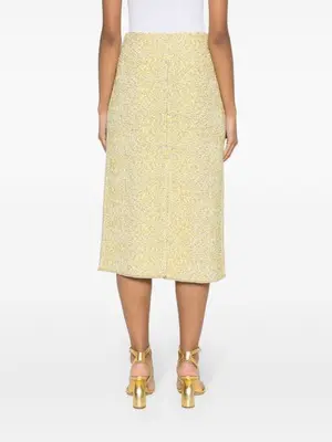 Fabiana Filippi Straight Tweed Midi Skirt - Yellow