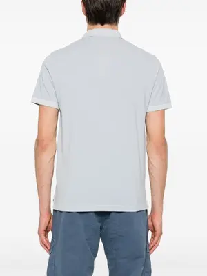 Stone Island Compass-appliqué Cotton Polo Shirt - Grey