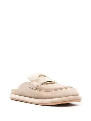 Moncler Bell Suede Mules - Neutrals