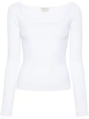 Alexander McQueen Square-neck Fine-knit Top
