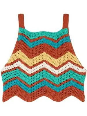 Alanui Kaleidoscopic Chevron Knit Top