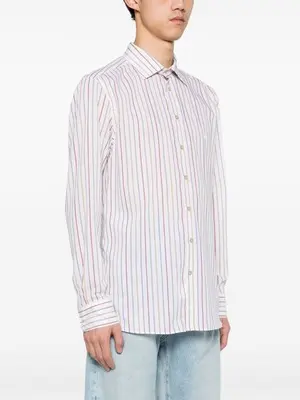 Etro Pegaso Striped Cotton Shirt - Neutrals