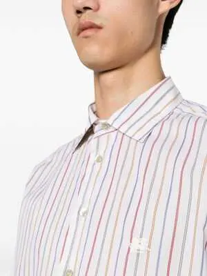 Etro Pegaso Striped Cotton Shirt - Neutrals