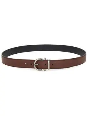 FERRAGAMO Reversible Gancini Belt - Brown