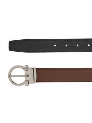 FERRAGAMO Reversible Gancini Belt - Brown