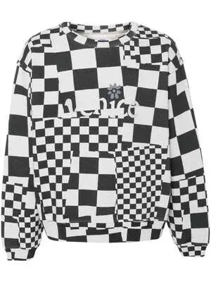 ERL Logo-print Checked Sweatshirt