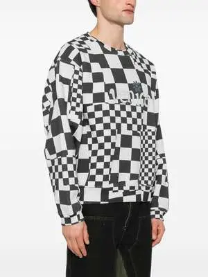 ERL Logo-print Checked Sweatshirt
