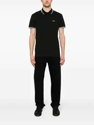 BOSS Logo-print Polo Shirt - Black