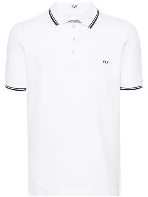FAY Embroidered-logo Polo Shirt - White
