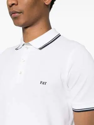 FAY Embroidered-logo Polo Shirt - White
