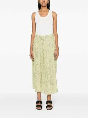 Fabiana Filippi Graphic-print Pleated Midi Skirt - Green