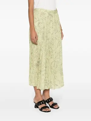 Fabiana Filippi Graphic-print Pleated Midi Skirt - Green