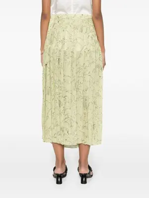 Fabiana Filippi Graphic-print Pleated Midi Skirt - Green