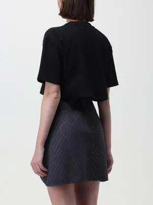 Off-White Off" Logo Cropped T-shirt - Black