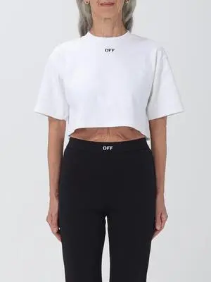 Off-White Off" Logo Cropped T-shirt - White