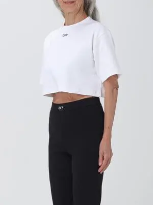 Off-White Off" Logo Cropped T-shirt - White