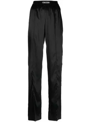 TOM FORD TOM FORD Pajama Trousers With Velvet Trim Black