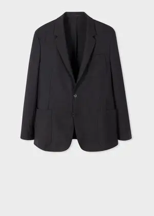 Paul Smith A Suit To Travel In Charcoal Wool-twill Patch-pocket Blazer