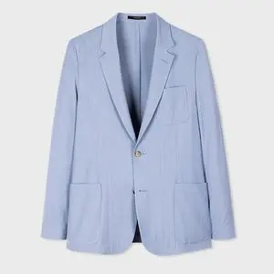 Paul Smith Light Overdyed Pinstripe Patch Pocket Blazer - Blue