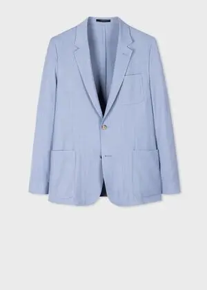 Paul Smith Light Overdyed Pinstripe Patch Pocket Blazer - Blue