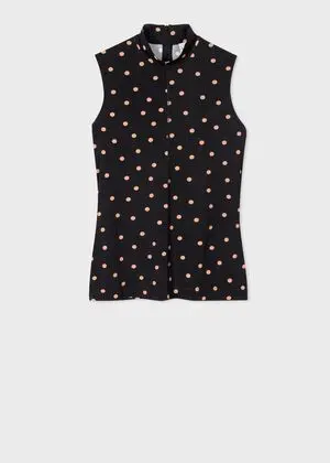Paul Smith Funnel Neck Polka Dot Vest Top