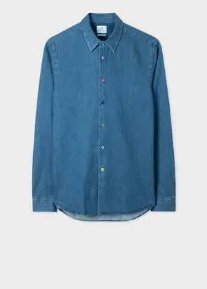 Paul Smith Tailored-fit Mid-wash Denim Shirt