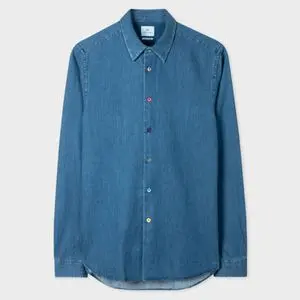 Paul Smith Tailored-fit Mid-wash Denim Shirt - Mid Wash