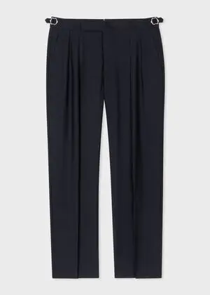 Paul Smith Wool-mohair Double-pleat Trousers - Blue