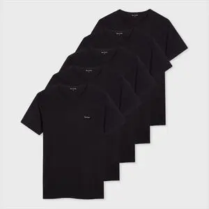 Paul Smith Organic Cotton Lounge T-shirts Five Pack - Black