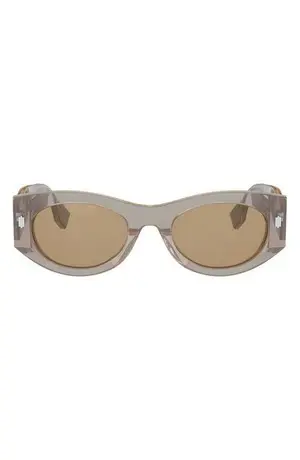 Fendi Fendi Roma 52mm Oval Sunglasses Beige/other/brown