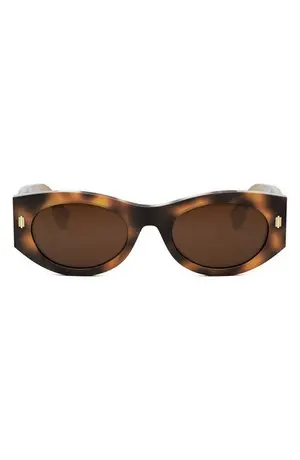 Fendi Fendi Roma 52mm Oval Sunglasses Blonde Havana/brown
