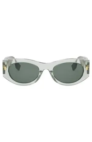 Fendi Fendi Roma 52mm Oval Sunglasses Light Green/ Other / Green