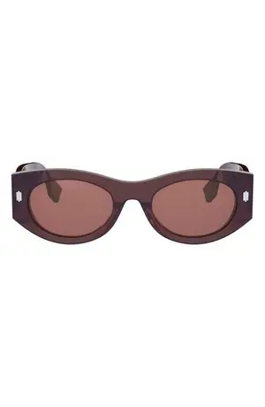 Fendi Roma 52mm Oval Sunglasses - Red/other/bordeaux