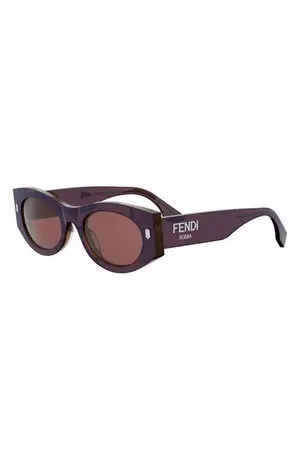 Fendi Roma 52mm Oval Sunglasses - Red/other/bordeaux