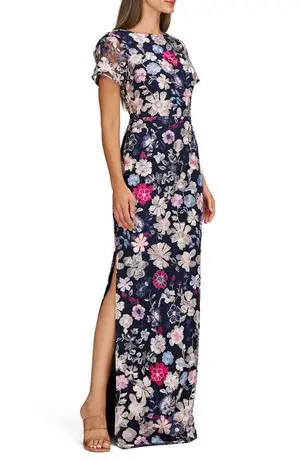 Js Collections Magnolia Floral Embroidery Gown