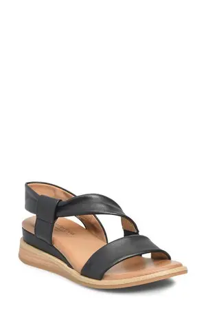 COMFORTIVA Marcy Wedge Slingback Sandals - Black