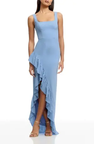 Dress The Population Charlene Ruffle Gown - Sky