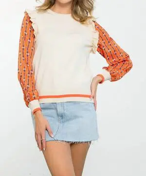 Thml How Are You Top In Cream/orange - Beige
