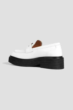 Marni Embellished Leather Platform Loafers
